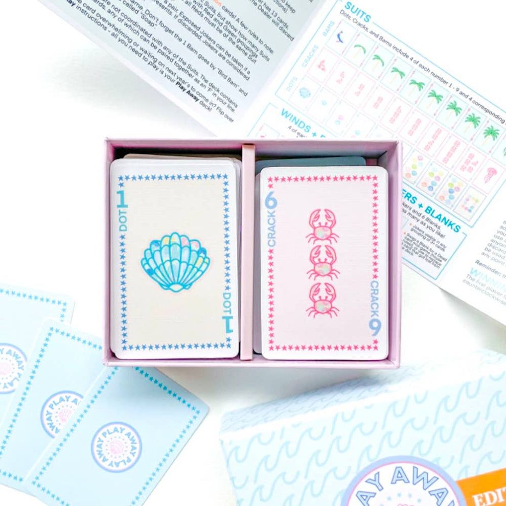 Play Away Cards - Play Away Mahjong - Beach Playing Card Deck – Well Gifted